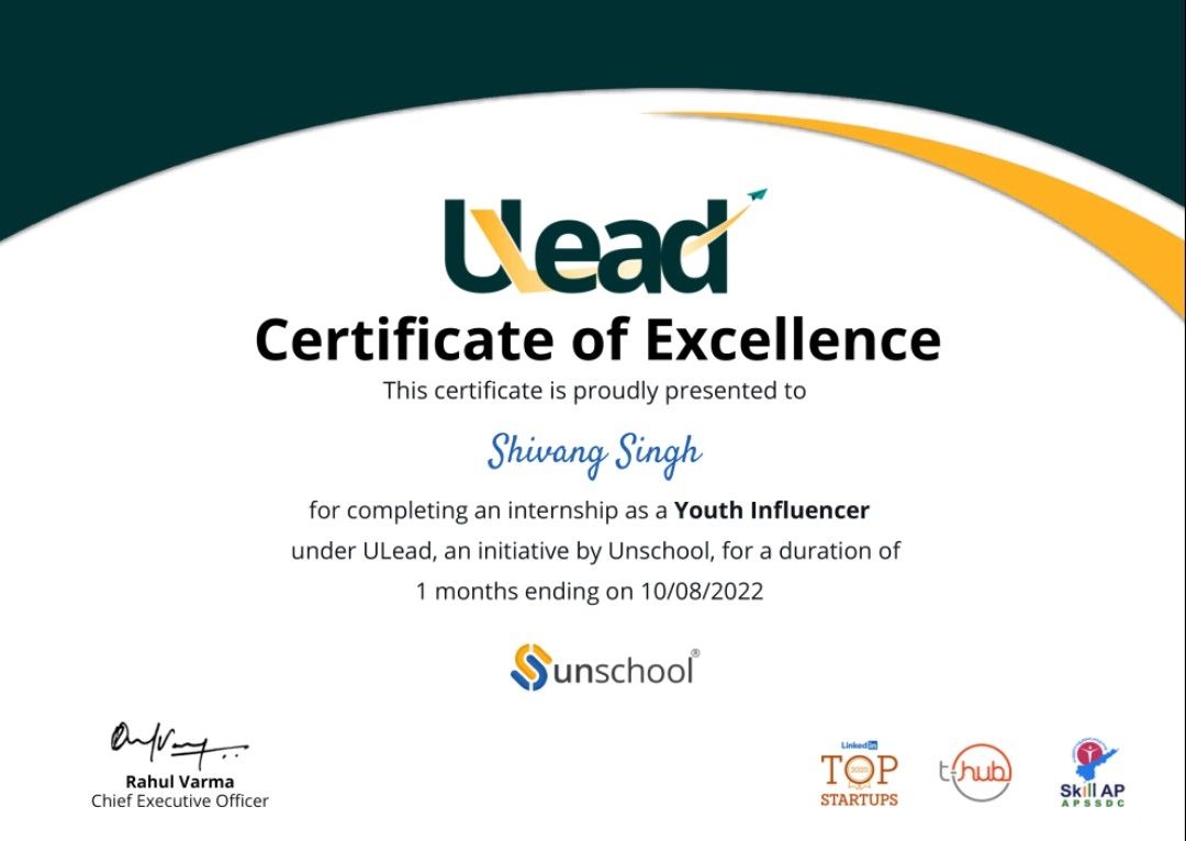 Shivang Singh on LinkedIn: #internship #successfully #completed Shivang Singh on LinkedIn: #internship #successfully #completed