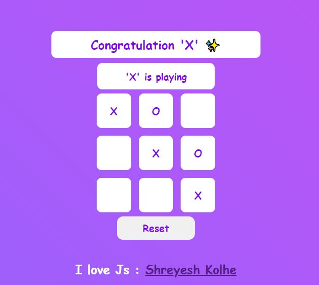 Shreyesh Kolhe on LinkedIn: #tictactoe #javascriptgame #game # ... Shreyesh Kolhe on LinkedIn: #tictactoe #javascriptgame #game # ...