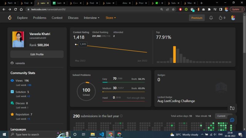 Vaneela Khatri on LinkedIn: #century #leetcode #dsa | 91 comments Vaneela Khatri on LinkedIn: #century #leetcode #dsa | 91 comments
