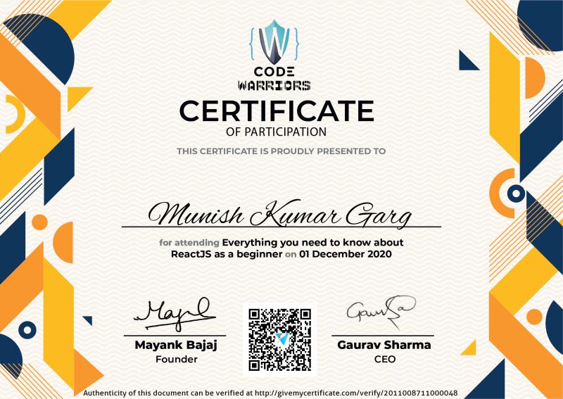 Munish Kumar Garg on LinkedIn: #codewarriors #react #reactjs # ... Munish Kumar Garg on LinkedIn: #codewarriors #react #reactjs # ...