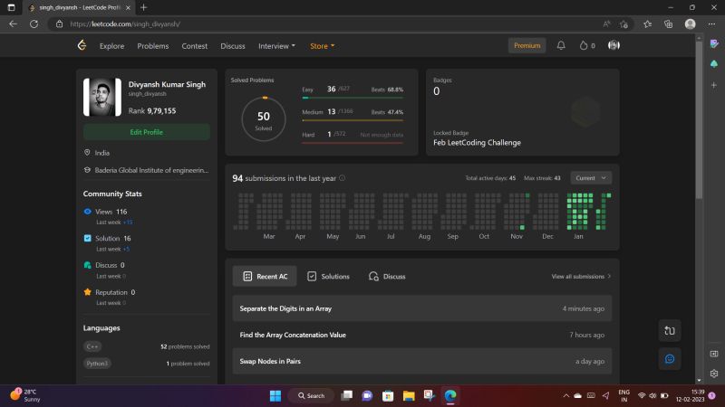 Divyansh Kr. Singh on LinkedIn: #leetcode #competitiveprogramming # ... Divyansh Kr. Singh on LinkedIn: #leetcode #competitiveprogramming # ...