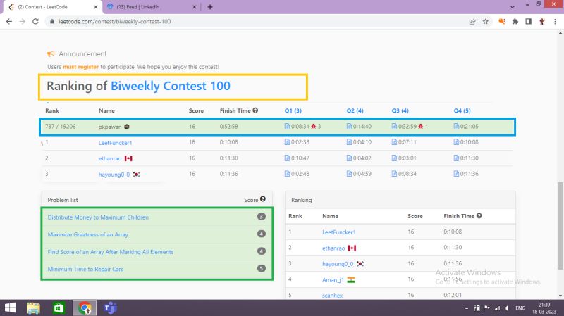 Pawan Kumar Giri on LinkedIn: #leetcode #leetcodecontest | 39 comments Pawan Kumar Giri on LinkedIn: #leetcode #leetcodecontest | 39 comments