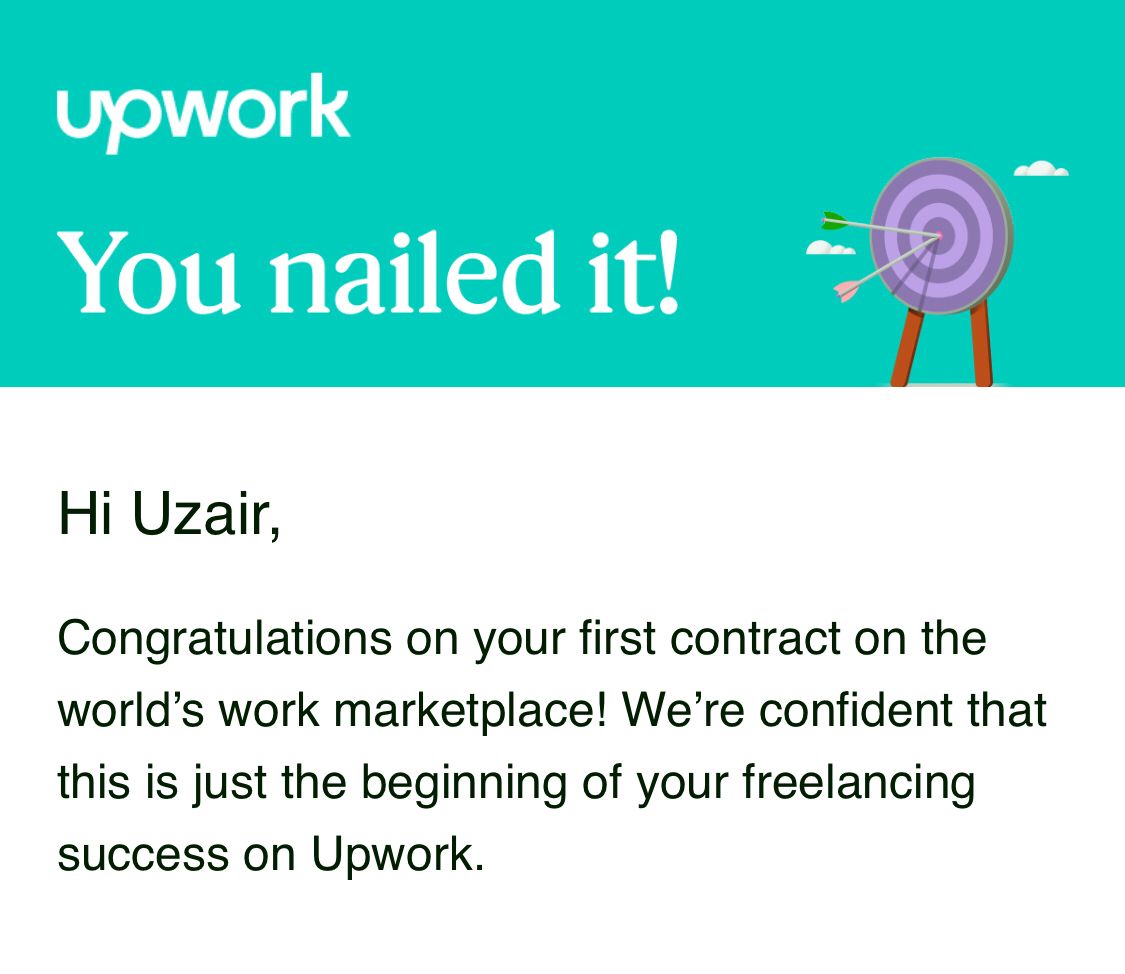 Uzair Khan on LinkedIn: Landed my first job on Upwork. Perfect start to ... Uzair Khan on LinkedIn: Landed my first job on Upwork. Perfect start to ...