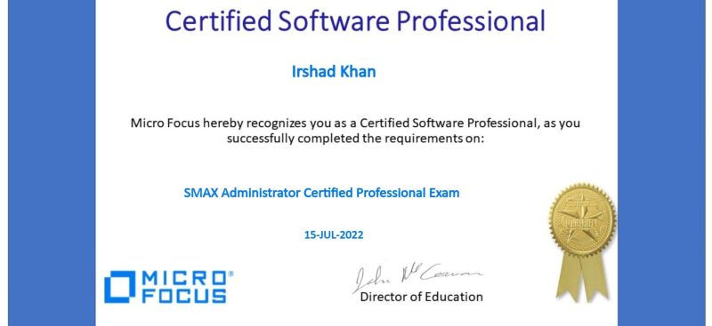 #microfocus #smax #itsm #erasmith | Irshad Khan #microfocus #smax #itsm #erasmith | Irshad Khan