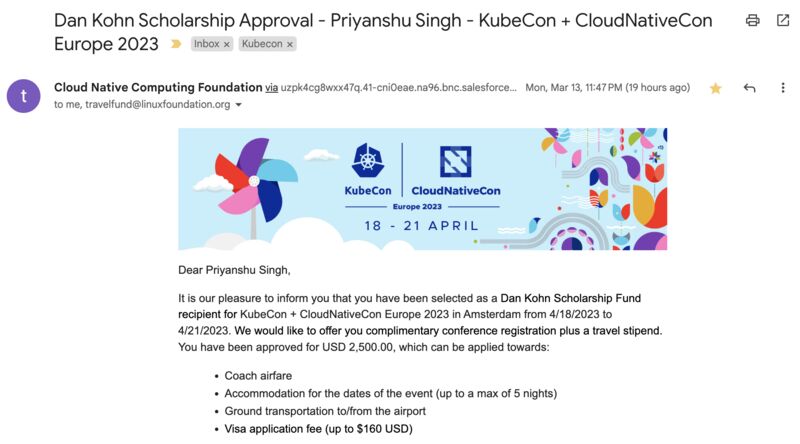 Priyanshu S. on LinkedIn: #community #cncf #kubecon #linuxfoundation Priyanshu S. on LinkedIn: #community #cncf #kubecon #linuxfoundation