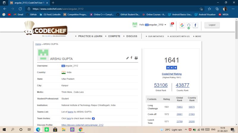 Arshu Gupta on LinkedIn: #codechef #competitiveprogramming #coding | 17 ... Arshu Gupta on LinkedIn: #codechef #competitiveprogramming #coding | 17 ...