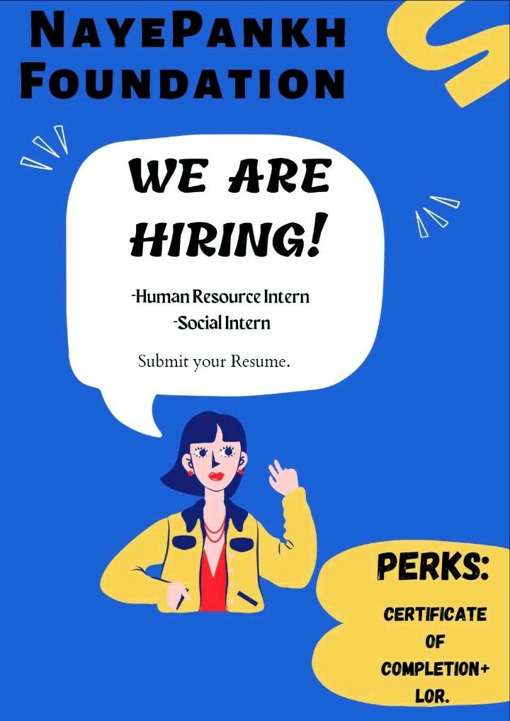 #hiring #hrinternship #linkedin #ngo #nayepankh | Khushi Singh #hiring #hrinternship #linkedin #ngo #nayepankh | Khushi Singh