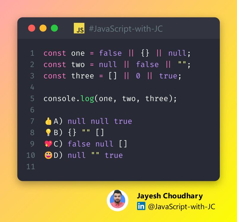 Jayesh Choudhary on LinkedIn: #javascriptdaily #javascript #developer # ... Jayesh Choudhary on LinkedIn: #javascriptdaily #javascript #developer # ...