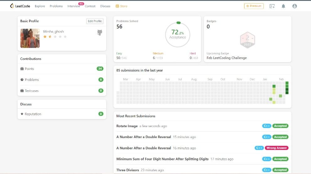 Titirsha Ghosh on LinkedIn: Solved my first 50+ LeetCode Problems ... Titirsha Ghosh on LinkedIn: Solved my first 50+ LeetCode Problems ...