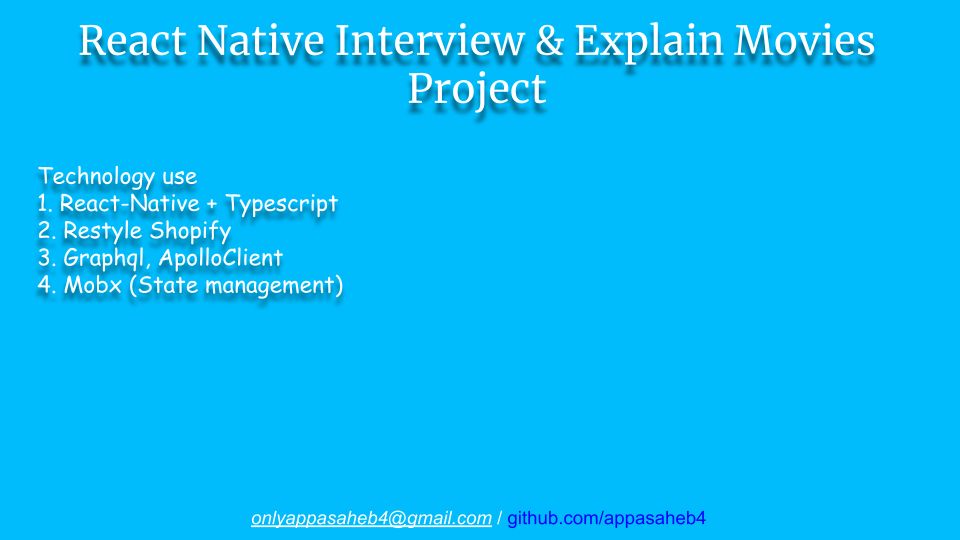 Appasaheb Lakade on LinkedIn: React Native Interview (Explain Movies ... Appasaheb Lakade on LinkedIn: React Native Interview (Explain Movies ...