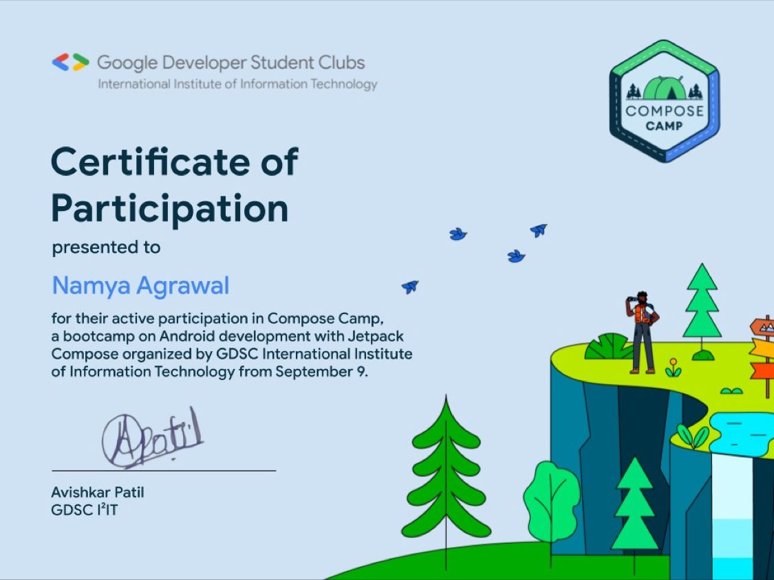 Namya Agrawal on LinkedIn: #androidbasicswithcompose #gdsci2it Namya Agrawal on LinkedIn: #androidbasicswithcompose #gdsci2it