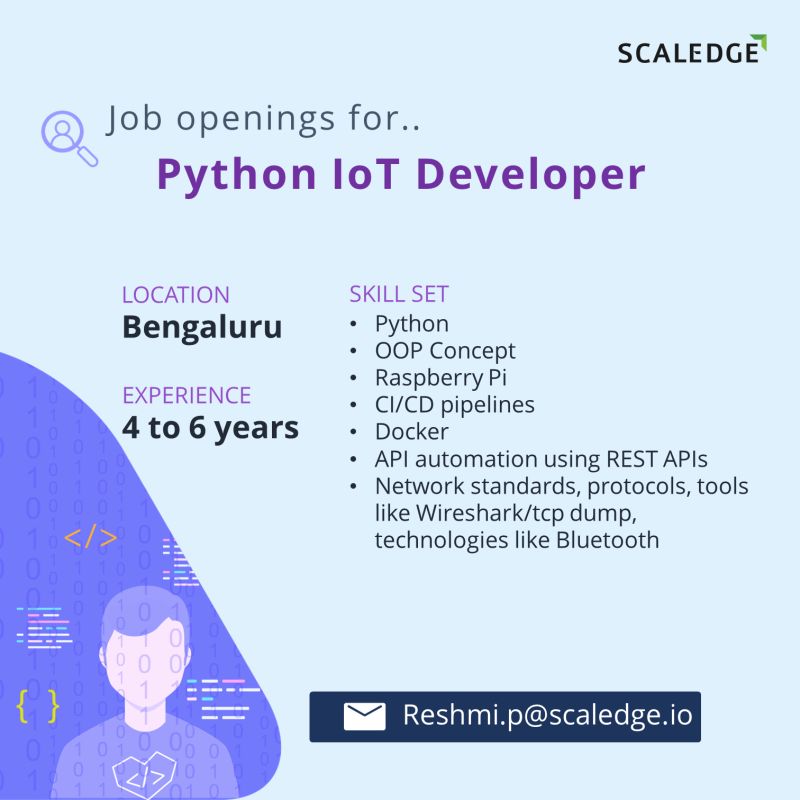 Reshmi Parween on LinkedIn: #python #iot #developer #immediatejoiners # ... Reshmi Parween on LinkedIn: #python #iot #developer #immediatejoiners # ...