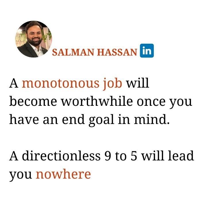Salman Hassan on LinkedIn: #9to5 #job #mindset Salman Hassan on LinkedIn: #9to5 #job #mindset