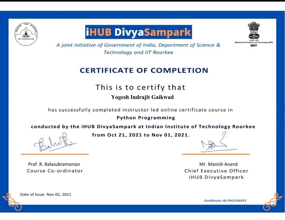 Yogesh Gaikwad on LinkedIn: #python #pythonprogramming Yogesh Gaikwad on LinkedIn: #python #pythonprogramming
