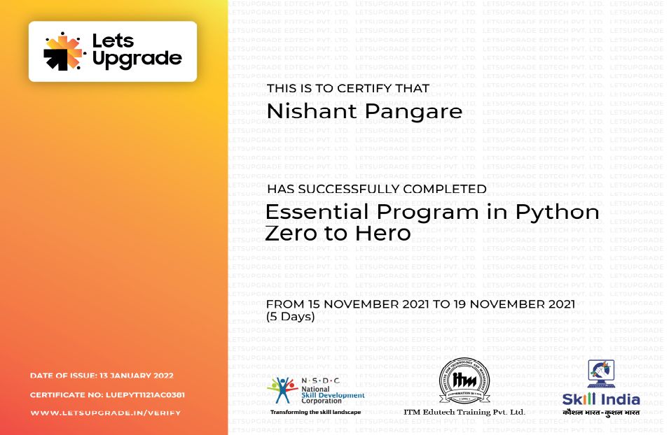 NISHANT PANGARE on LinkedIn: #pythonprogramming NISHANT PANGARE on LinkedIn: #pythonprogramming