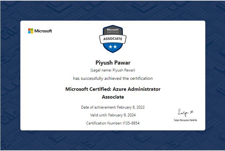 Piyush Pawar on LinkedIn: #azure #azurecloud #azureadministrator # ... Piyush Pawar on LinkedIn: #azure #azurecloud #azureadministrator # ...