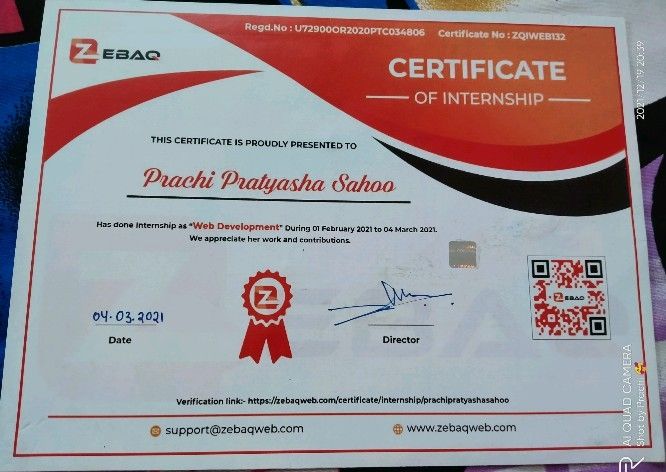 Prachi Pratyasha Sahoo on LinkedIn: #zebaq #webdevelopment #internship Prachi Pratyasha Sahoo on LinkedIn: #zebaq #webdevelopment #internship