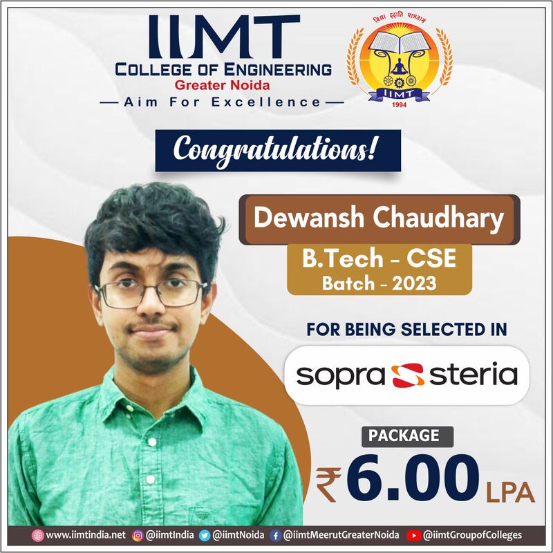 IIMT Group of Colleges on LinkedIn: #congratulations #placed #iimtian # ... IIMT Group of Colleges on LinkedIn: #congratulations #placed #iimtian # ...