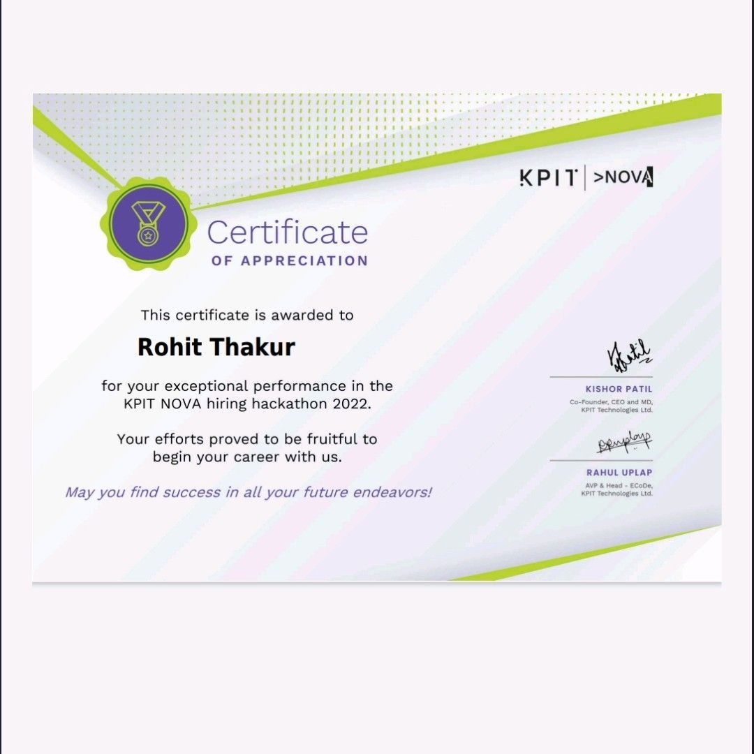 Rohit Thakur on LinkedIn: #coding #software #kpit Rohit Thakur on LinkedIn: #coding #software #kpit