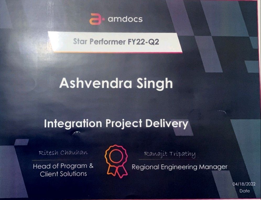 Ashvendra singh on LinkedIn: #amdocslife #starperformer #amdocs | 21 ... Ashvendra singh on LinkedIn: #amdocslife #starperformer #amdocs | 21 ...