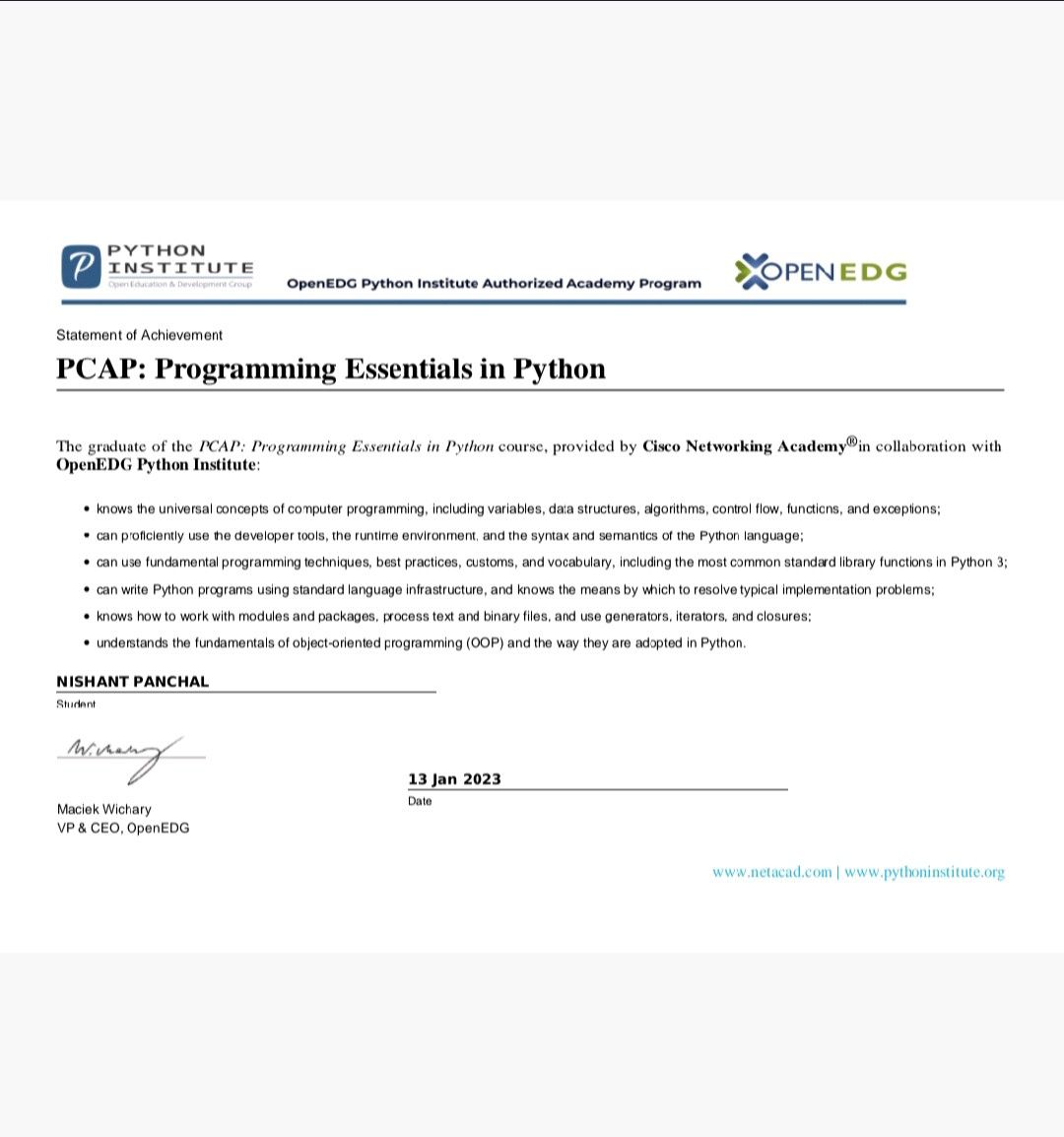 Programming Essentials in Python ... | Nishant Panchal Programming Essentials in Python ... | Nishant Panchal