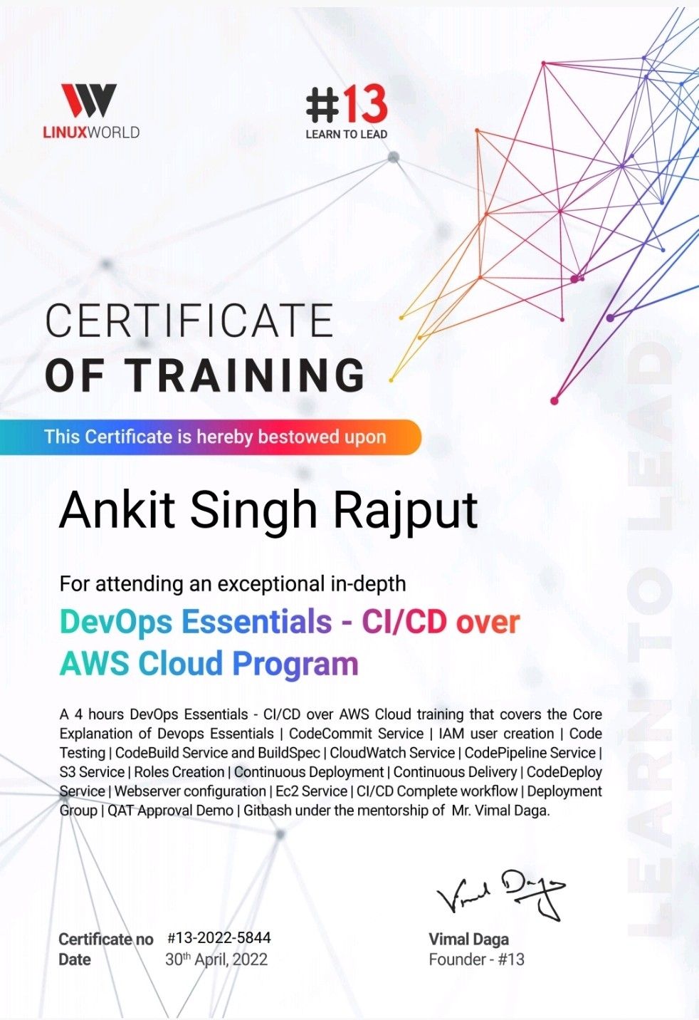 Ankit Singh Rajput on LinkedIn: #awscloud #devops #vimaldaga #linuxworld Ankit Singh Rajput on LinkedIn: #awscloud #devops #vimaldaga #linuxworld