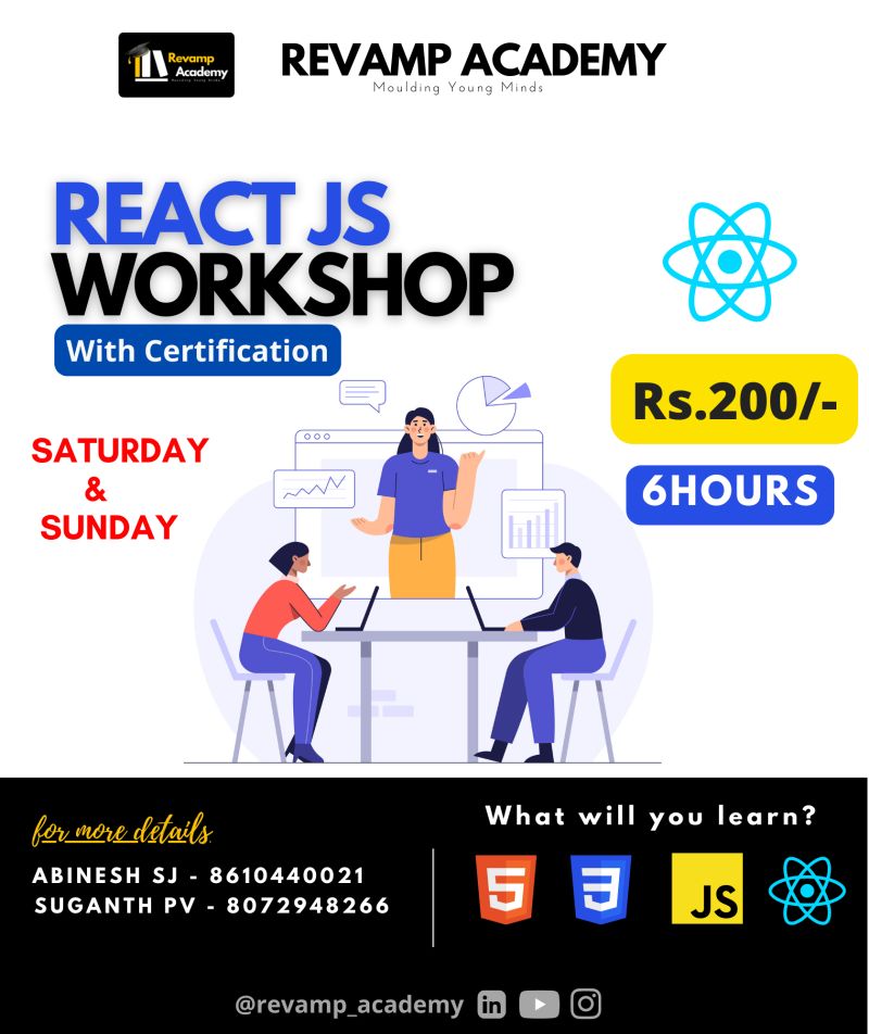 REVAMP on LinkedIn: #revamp #workshop #reactjs #frontend #javascript # ... REVAMP on LinkedIn: #revamp #workshop #reactjs #frontend #javascript # ...