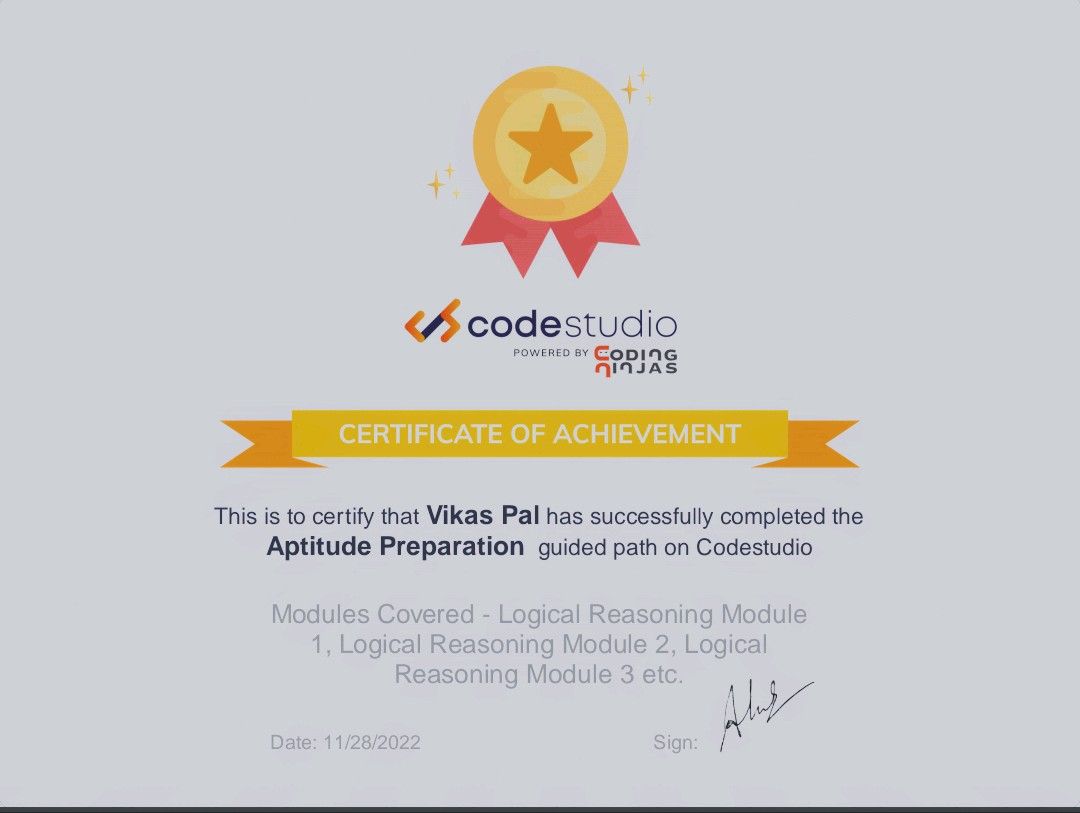 Vikas Pal on LinkedIn: #java #javadevelopers #javacourse #aptitude #dsa Vikas Pal on LinkedIn: #java #javadevelopers #javacourse #aptitude #dsa