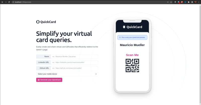 Mauricio Mueller on LinkedIn: #react #laravel #quickcard #webdevelopment Mauricio Mueller on LinkedIn: #react #laravel #quickcard #webdevelopment