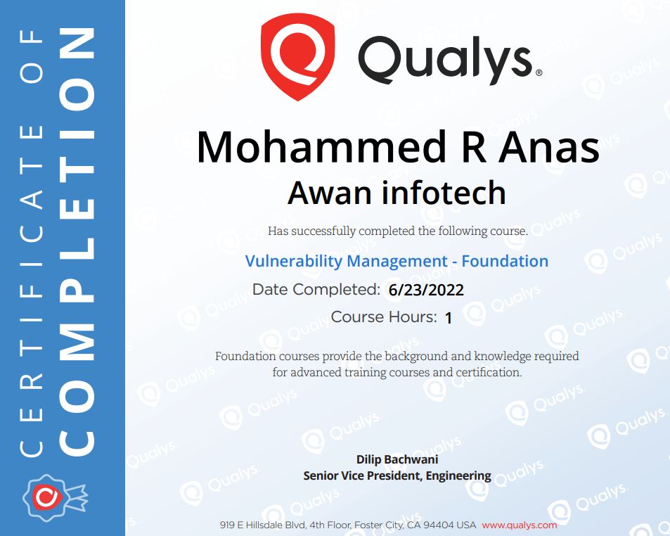 Mohammed Anas on LinkedIn: #qualys #vulnerabilitymanagement Mohammed Anas on LinkedIn: #qualys #vulnerabilitymanagement