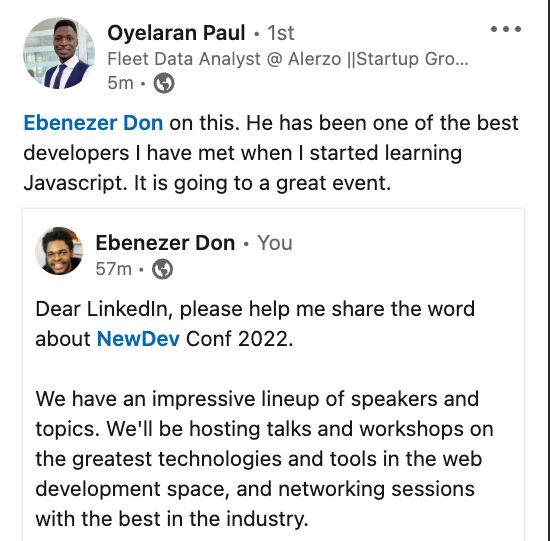 Ebenezer Don on LinkedIn: #programming #webdevelopment #newdevconf22 Ebenezer Don on LinkedIn: #programming #webdevelopment #newdevconf22