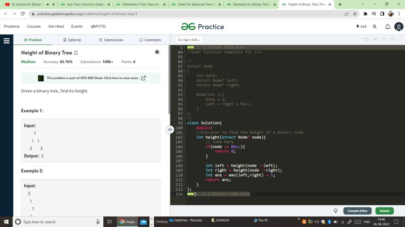 sakshi awadhiya on LinkedIn: Day49#Arsh Goyal#dsasheet#Binary tree. sakshi awadhiya on LinkedIn: Day49#Arsh Goyal#dsasheet#Binary tree.