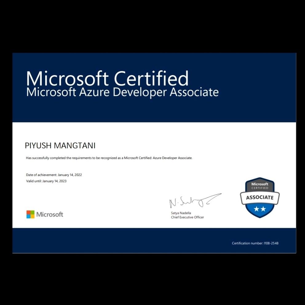 Piyush Mangtani on LinkedIn: #azurecloud Piyush Mangtani on LinkedIn: #azurecloud