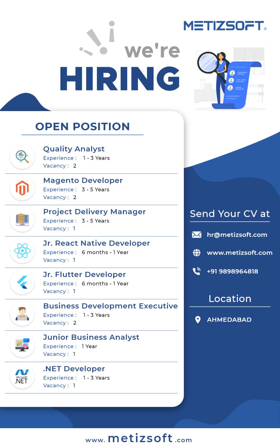 #openposition #experience #joblocation #ahmedabad | Reema Limbachia #openposition #experience #joblocation #ahmedabad | Reema Limbachia