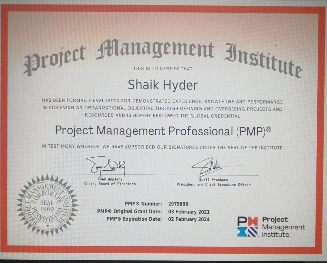 Hyder Shaik. PMP®,CSM®,SAFe®SM on LinkedIn: Alhamdulillah 😇. Finally ... Hyder Shaik. PMP®,CSM®,SAFe®SM on LinkedIn: Alhamdulillah 😇. Finally ...