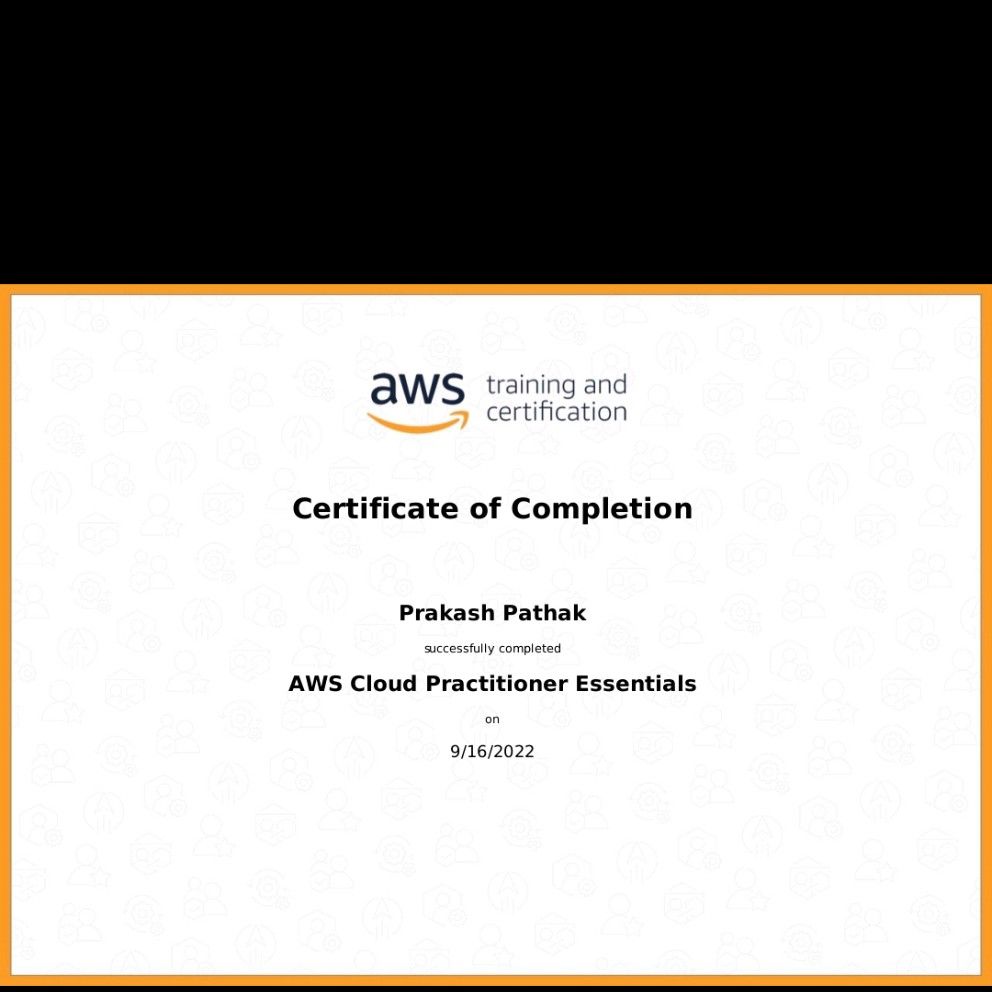 Successfully completed AWS Cloud Practitioner!! | Prakash Pathak Successfully completed AWS Cloud Practitioner!! | Prakash Pathak