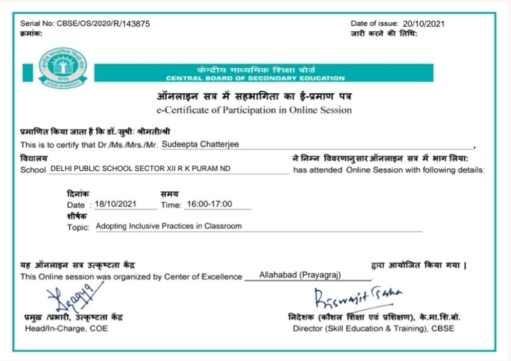 Sudeepta Chatterjee on LinkedIn: #cbse #cpd Sudeepta Chatterjee on LinkedIn: #cbse #cpd