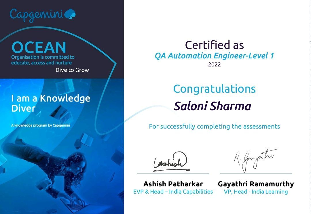 Saloni Sharma on LinkedIn: #automationtesting #qaengineer #qaautomation ... Saloni Sharma on LinkedIn: #automationtesting #qaengineer #qaautomation ...