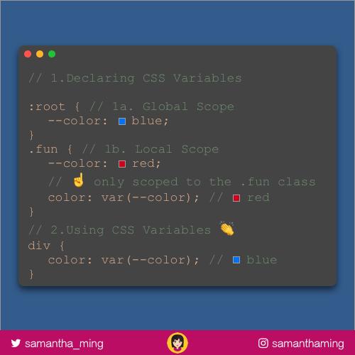 Samantha Ming on LinkedIn: Move over Sass, we have CSS variables now! I ... Samantha Ming on LinkedIn: Move over Sass, we have CSS variables now! I ...