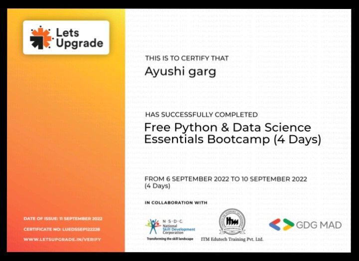 Ayushi Garg on LinkedIn: #python #datascience Ayushi Garg on LinkedIn: #python #datascience