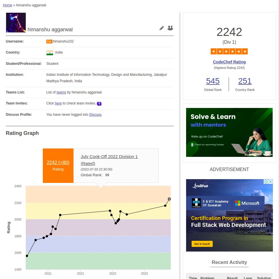 Himanshu Aggarwal on LinkedIn: #codechef #competitiveprogramming | 28 ... Himanshu Aggarwal on LinkedIn: #codechef #competitiveprogramming | 28 ...