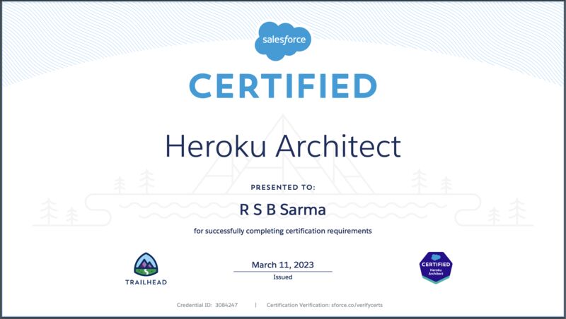 Sarma Rsb Rampalli on LinkedIn: #salesforce #heroku #ruby #rubyonrails ... Sarma Rsb Rampalli on LinkedIn: #salesforce #heroku #ruby #rubyonrails ...