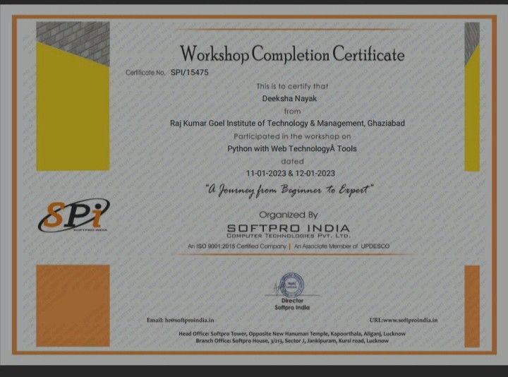 I'm glad to share that I had completed my workshop on python with web ... I'm glad to share that I had completed my workshop on python with web ...