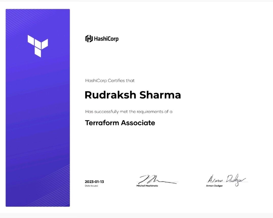 Rudraksh Sharma on LinkedIn: #terraformcertified #iac #cloudengineer # ... Rudraksh Sharma on LinkedIn: #terraformcertified #iac #cloudengineer # ...