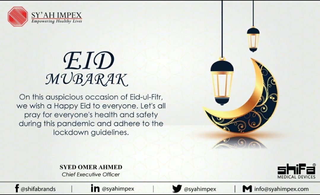 Wish everyone Eid Mubarak. Stay home, stay safe!! | Syed Omer Ahmed Wish everyone Eid Mubarak. Stay home, stay safe!! | Syed Omer Ahmed