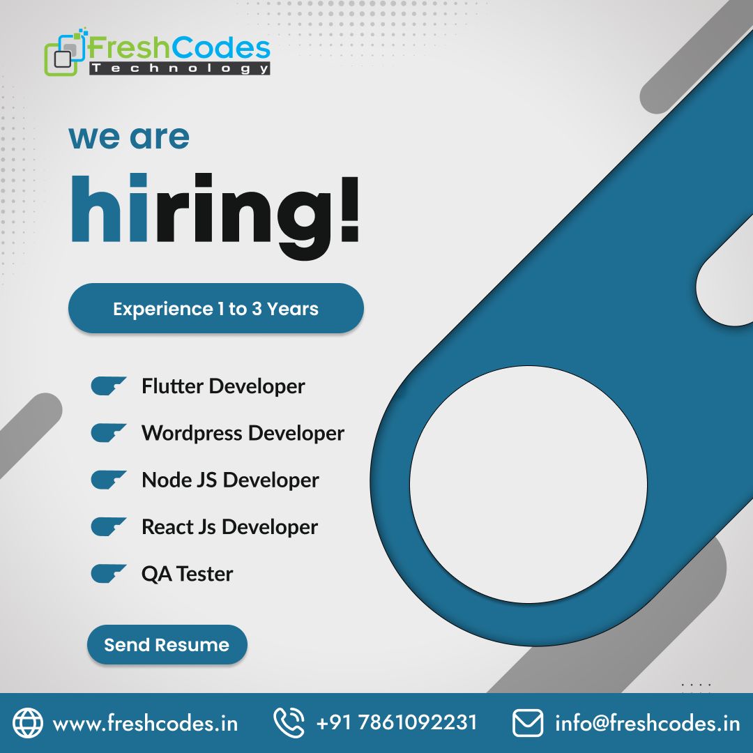 Freshcodes Technology on LinkedIn: #flutter #experience #position # ... Freshcodes Technology on LinkedIn: #flutter #experience #position # ...