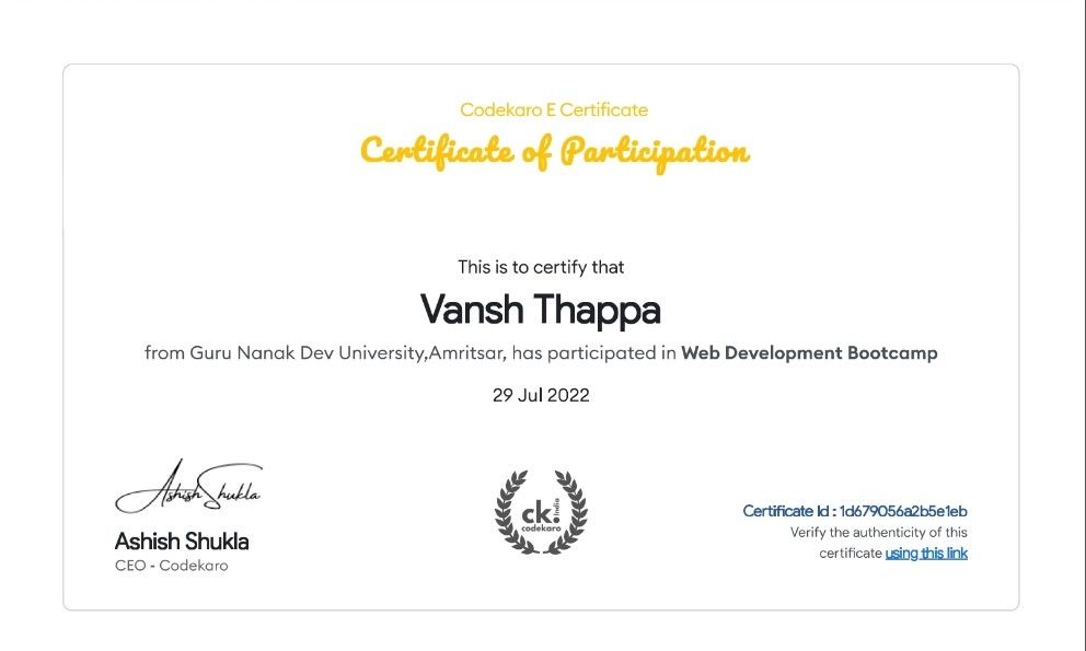 Vansh Thappa on LinkedIn: #experience #learning #codekaro #webdevelopment Vansh Thappa on LinkedIn: #experience #learning #codekaro #webdevelopment