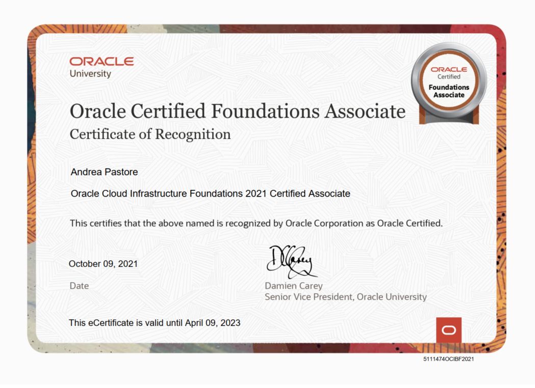 Andrea Pastore on LinkedIn: #oracle #oci #cloudinfrastructure Andrea Pastore on LinkedIn: #oracle #oci #cloudinfrastructure