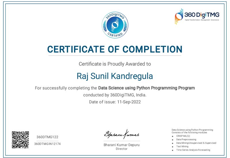 Raj Sunil Kandregula on LinkedIn: #360digitmg #datascience # ... Raj Sunil Kandregula on LinkedIn: #360digitmg #datascience # ...