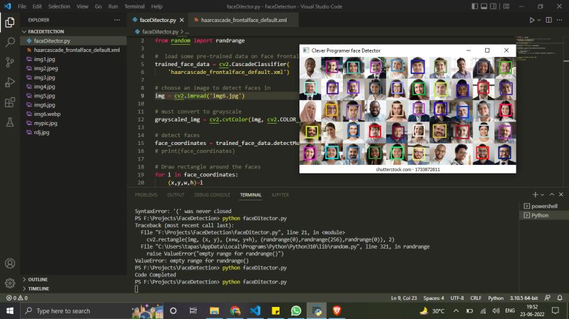 my first face detection machine learning program. Feeling awesome ... my first face detection machine learning program. Feeling awesome ...